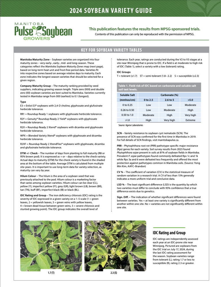 Regional Variety Testing Program – Manitoba Pulse & Soybean Growers